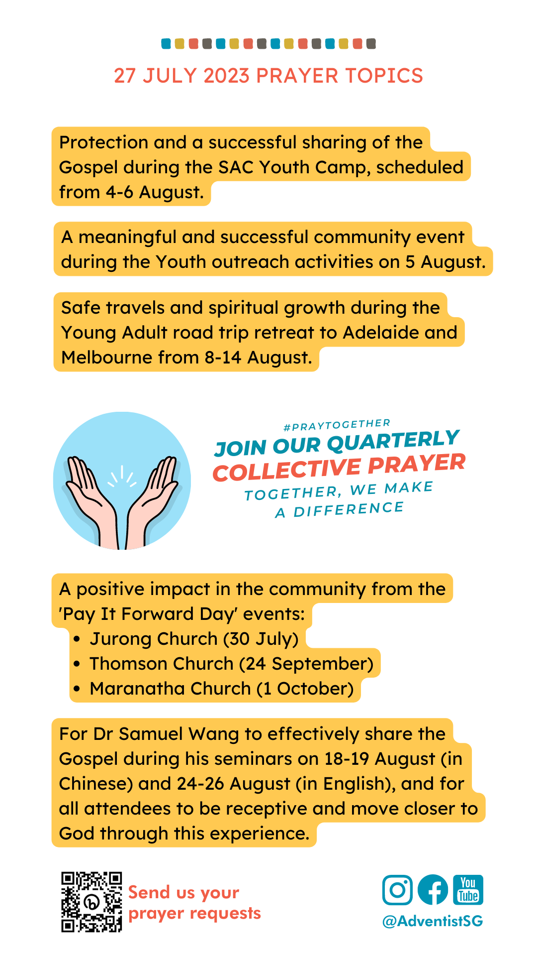 Quarterly Collective Prayers